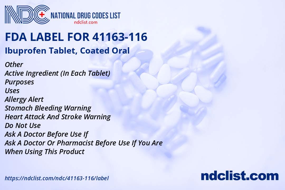 Ibuprofen Tablet, Coated- FDA Label NDC41163-116