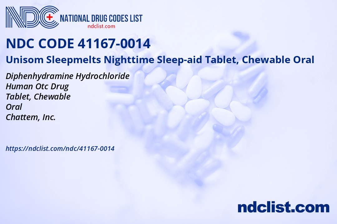 NDC 41167-0014 Unisom Sleepmelts Nighttime Sleep-aid Tablet, Chewable Oral
