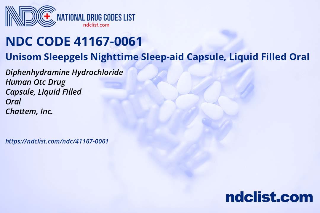 NDC 41167-0061 Unisom Sleepgels Nighttime Sleep-aid Capsule, Liquid ...