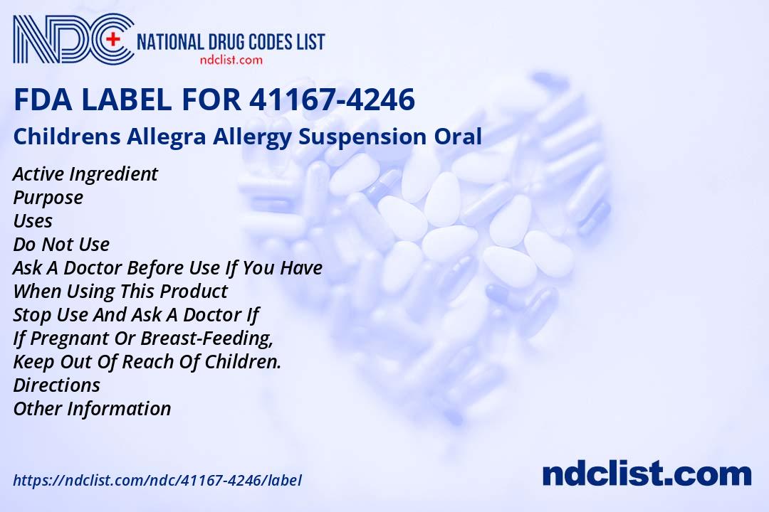 FDA Label for Childrens Allegra Allergy Suspension Oral - Indications ...