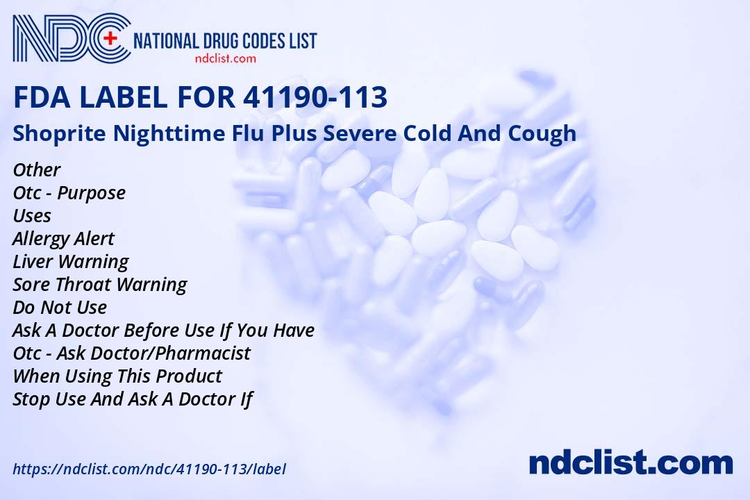 FDA Label for Shoprite Nighttime Flu Plus Severe Cold And Cough ...