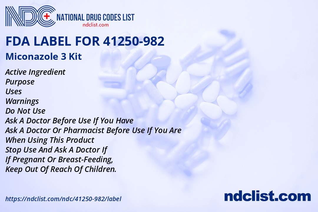 Miconazole 3 Kit FDA Label - NDC 41250-982