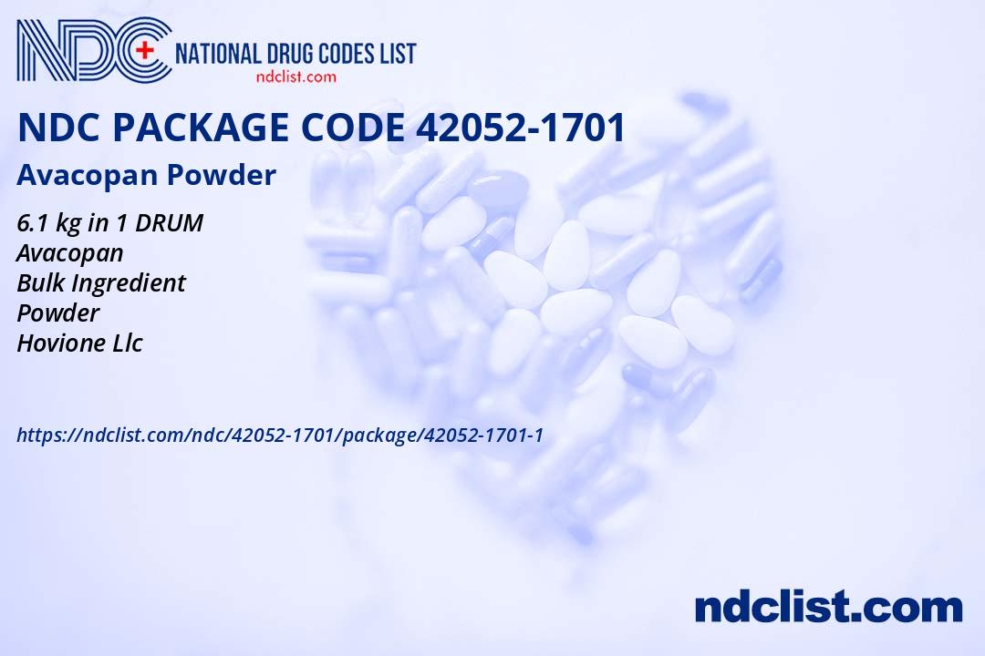 Avacopan Powder- NDC42052-1701-1
