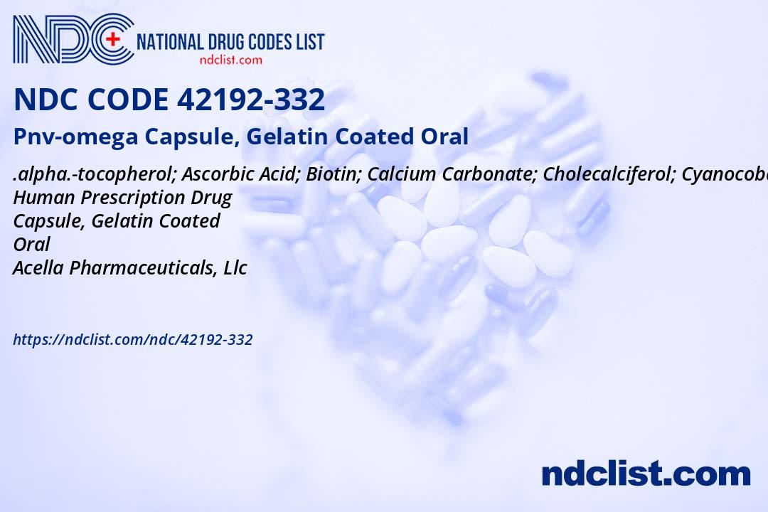 NDC 42192-332 Pnv-omega Capsule, Gelatin Coated Oral