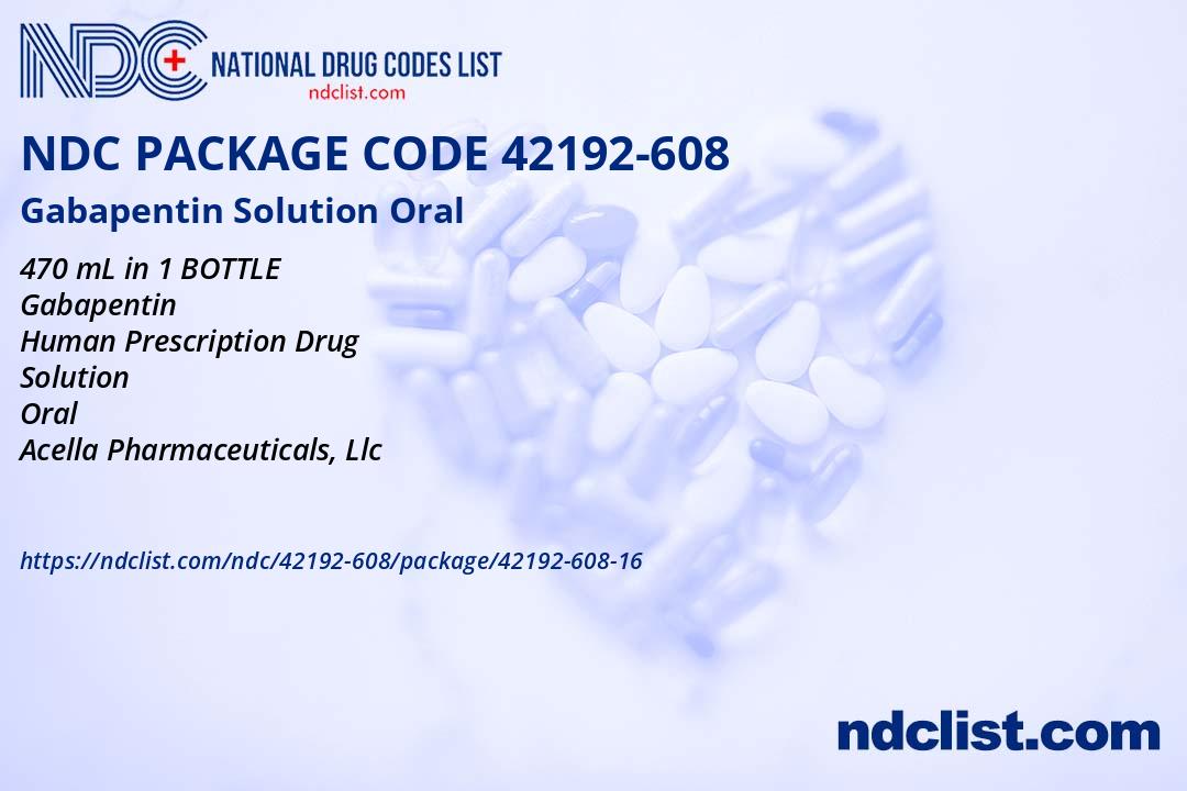 Gabapentin Solution- NDC42192-608-16