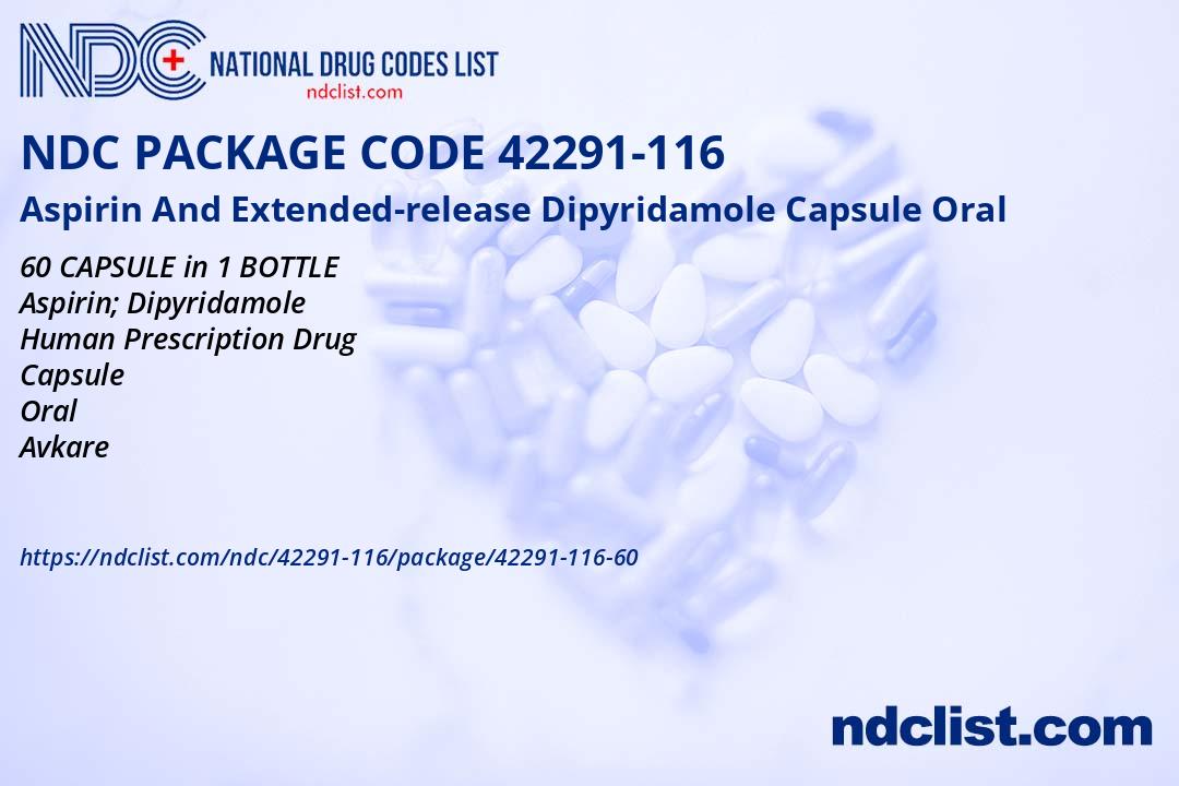 NDC Package 42291-116-60 Aspirin And Extended-release Dipyridamole ...