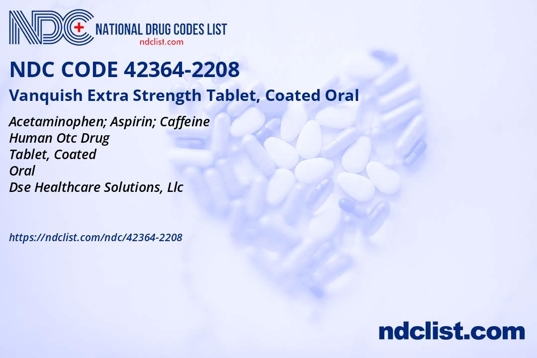 Vanquish Extra Strength Tablet, Coated- NDC42364-2208
