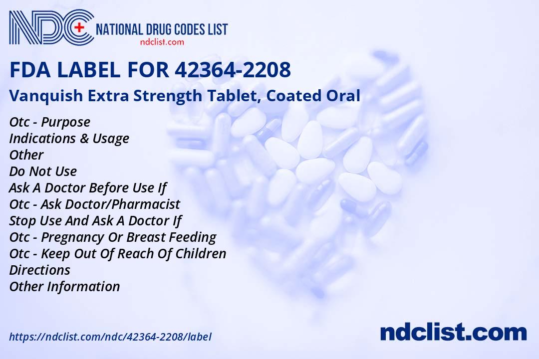 Vanquish Extra Strength - FDA Label NDC 42364-2208