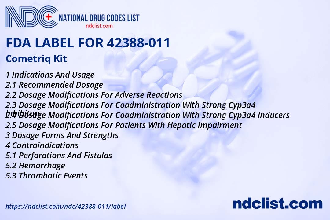 FDA Label for Cometriq Kit - Indications, Usage & Precautions