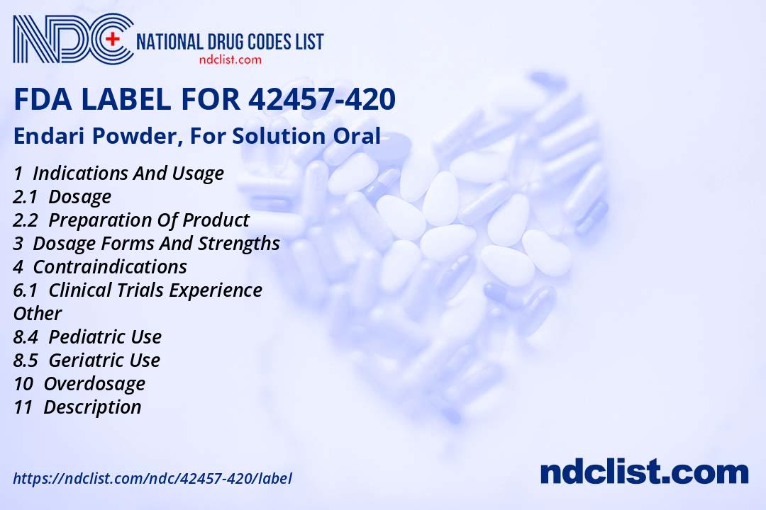 FDA Label for Endari Powder, For Solution Oral - Indications, Usage & Precautions