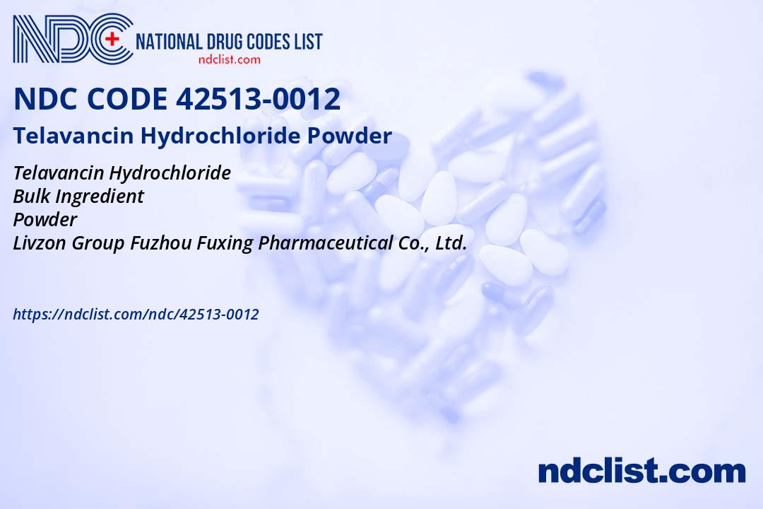 Telavancin Hydrochloride Powder NDC 42513-0012