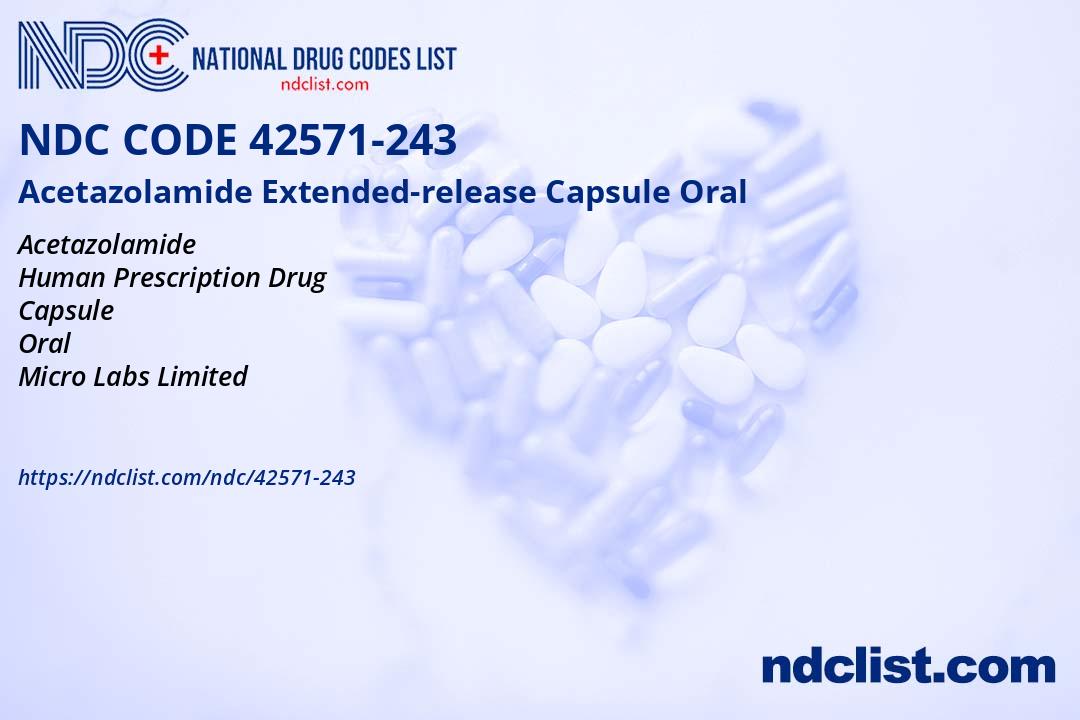 Acetazolamide Extended-release Capsule- NDC42571-243