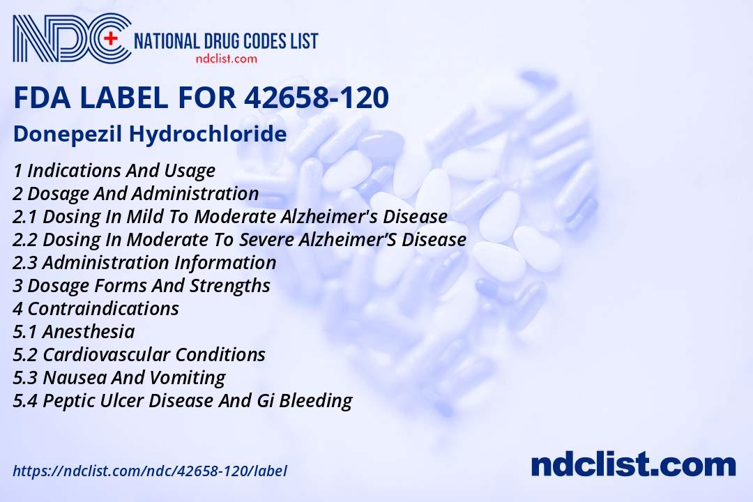 Donepezil Hydrochloride FDA Label - NDC 42658-120