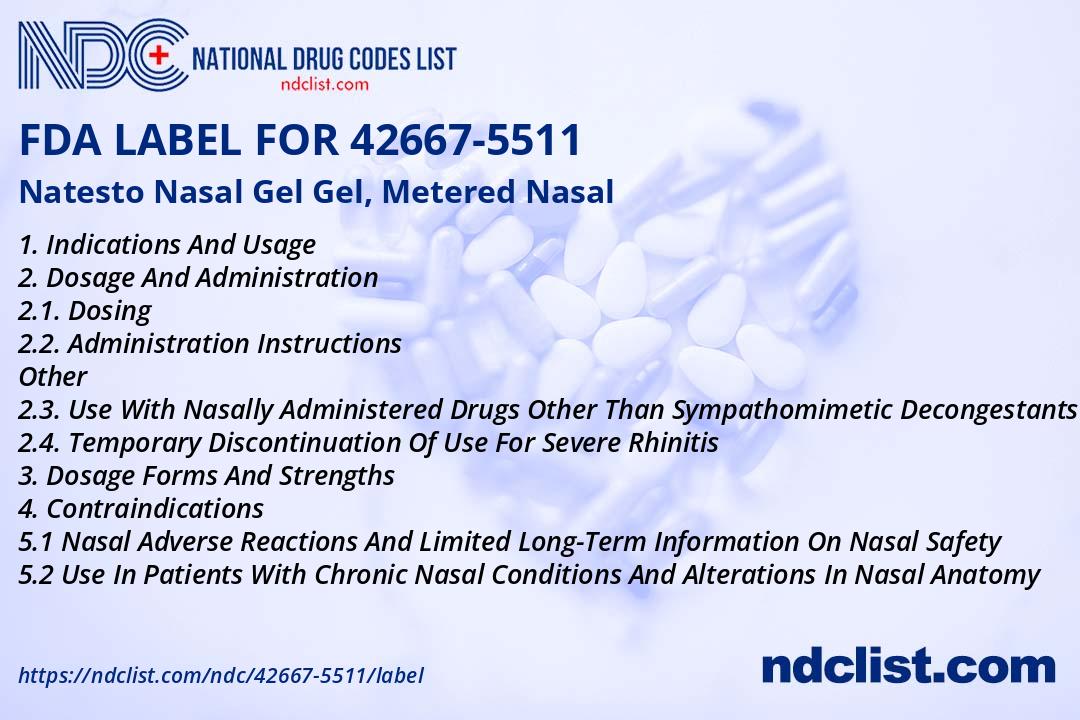 Natesto Gel, Metered FDA Label - NDC 42667-5511