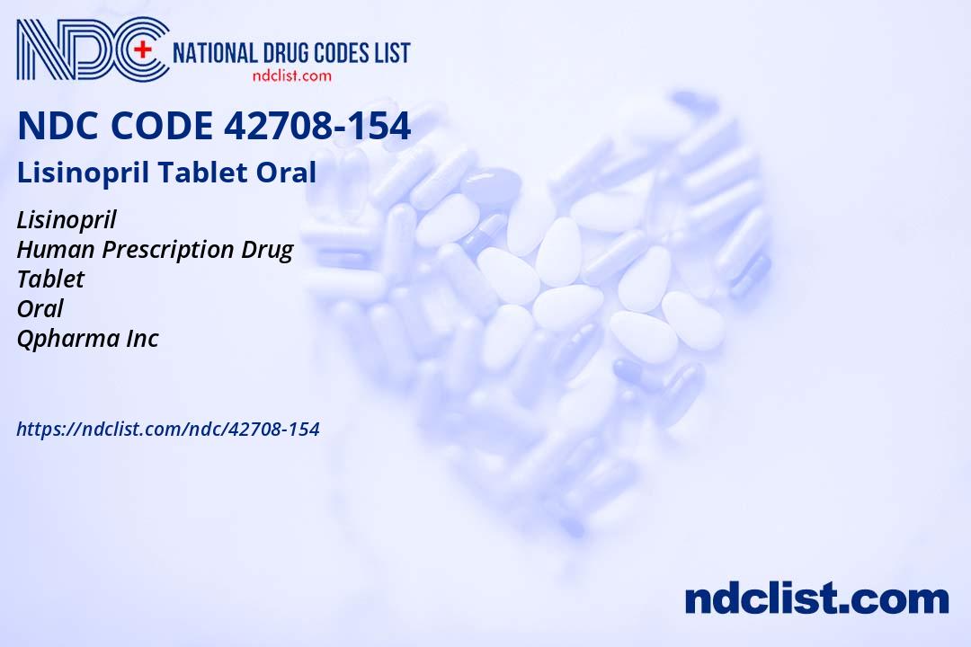 NDC 42708-154 Lisinopril Tablet Oral