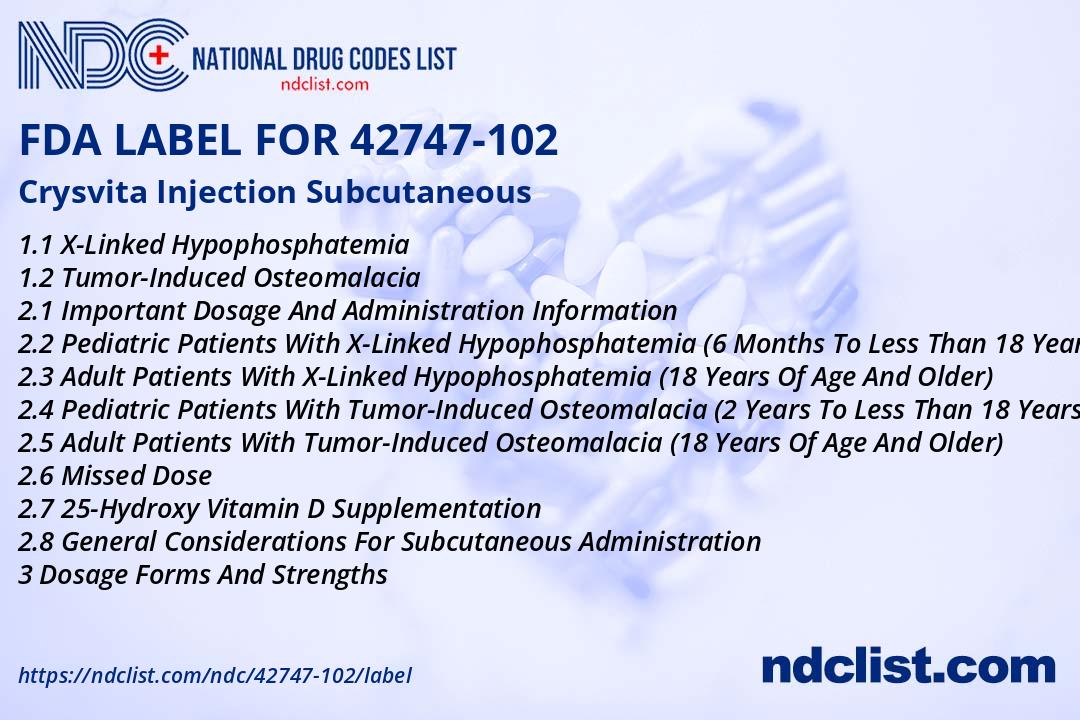 FDA Label for Crysvita Injection Subcutaneous - Indications, Usage ...