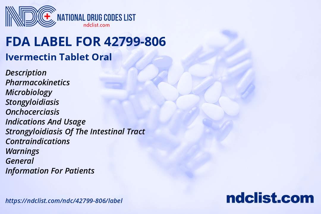 Ivermectin Tablet FDA Label - NDC 42799-806