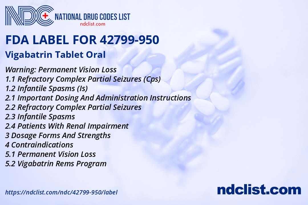 FDA Label for Vigabatrin Tablet Oral - Indications, Usage & Precautions