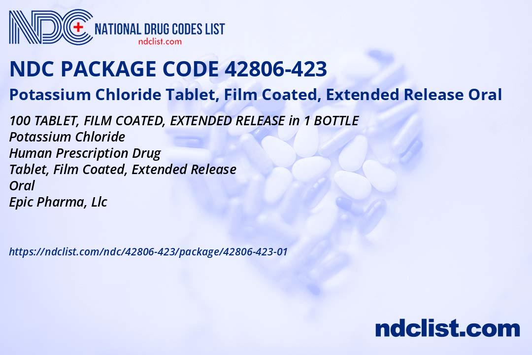 Potassium Chloride NDC Package 42806-423-01