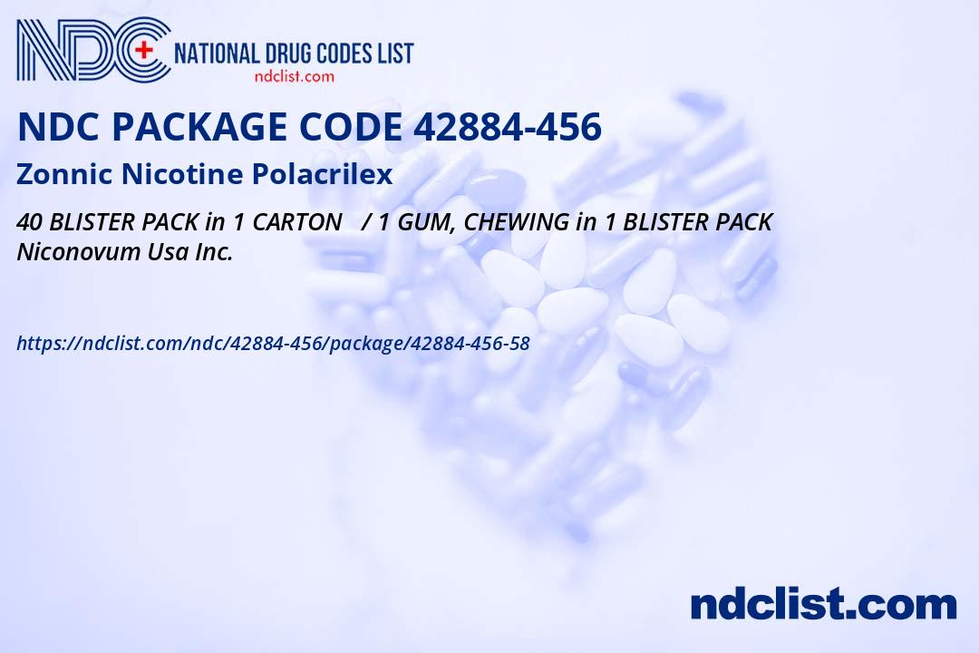 NDC Package 42884-456-58 Zonnic Nicotine Polacrilex