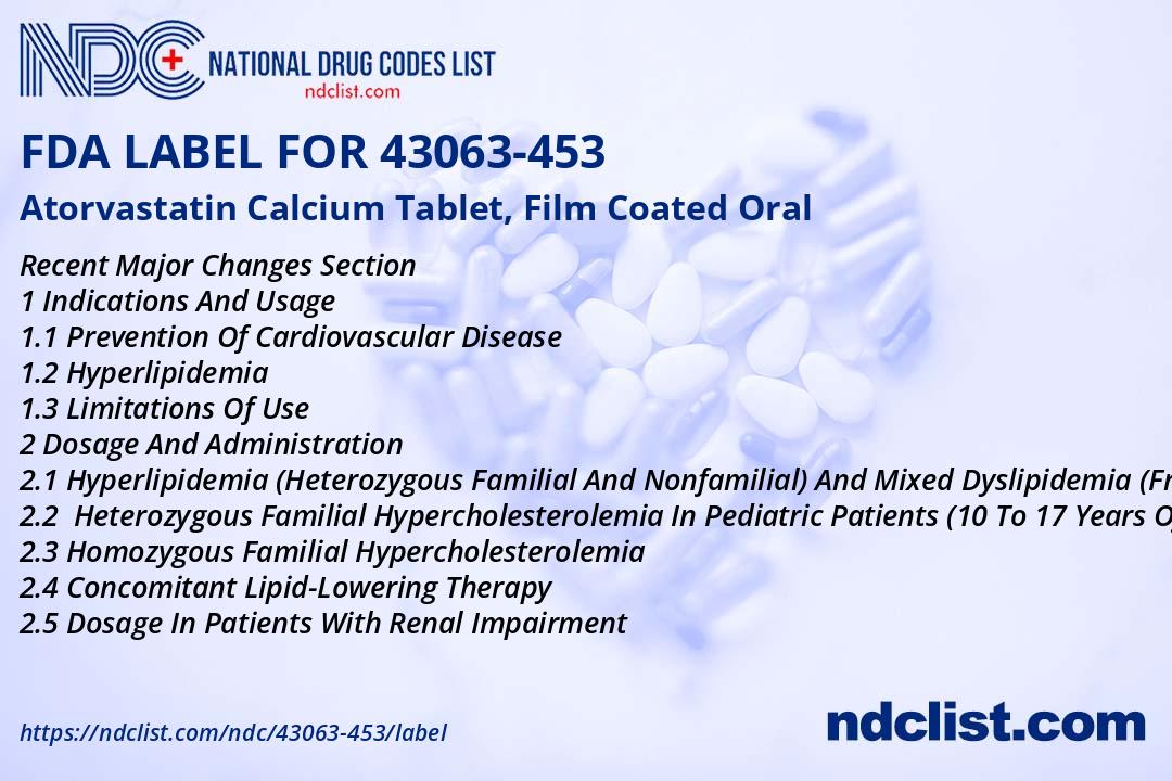FDA Label for Atorvastatin Calcium Tablet, Film Coated Oral ...