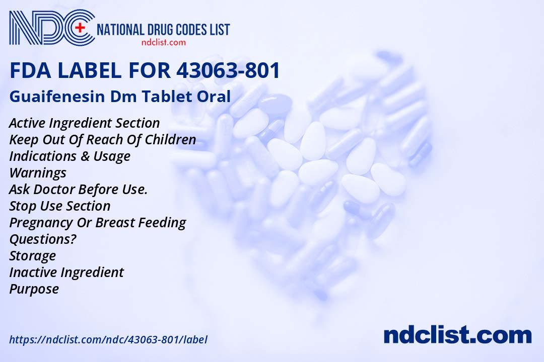 FDA Label for Guaifenesin Dm Tablet Oral - Indications, Usage & Precautions
