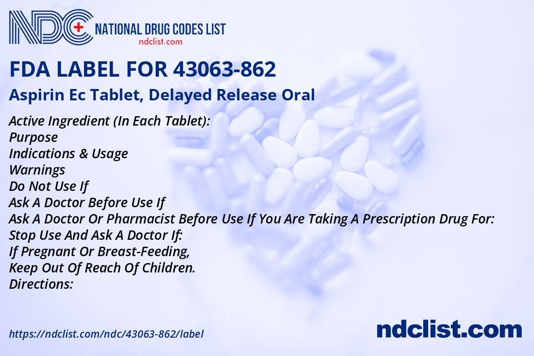 FDA Label for Aspirin Ec - Indications, Usage & Precautions