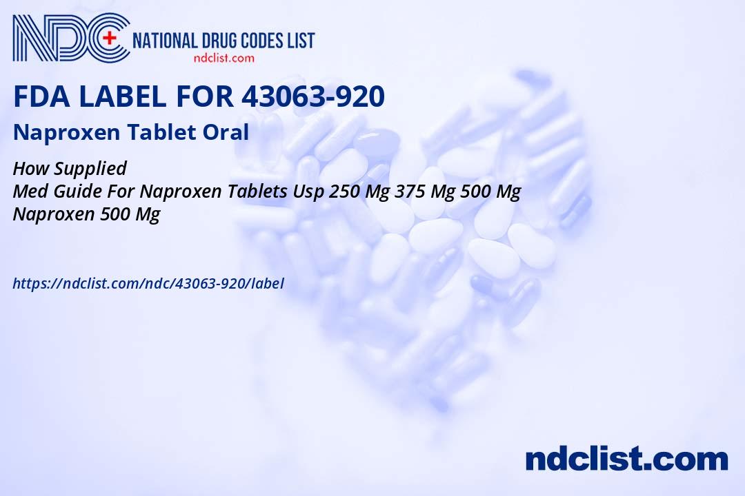 FDA Label for Naproxen Tablet Oral - Indications, Usage & Precautions