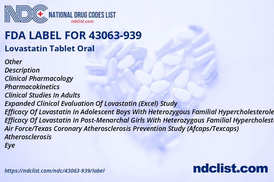 FDA Label for Lovastatin Tablet Oral - Indications, Usage & Precautions
