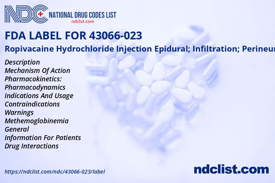 FDA Label for Ropivacaine Hydrochloride Injection Epidural ...