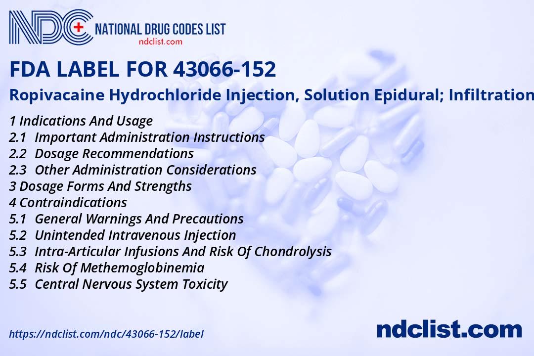 Ropivacaine Hydrochloride- FDA Label NDC43066-152