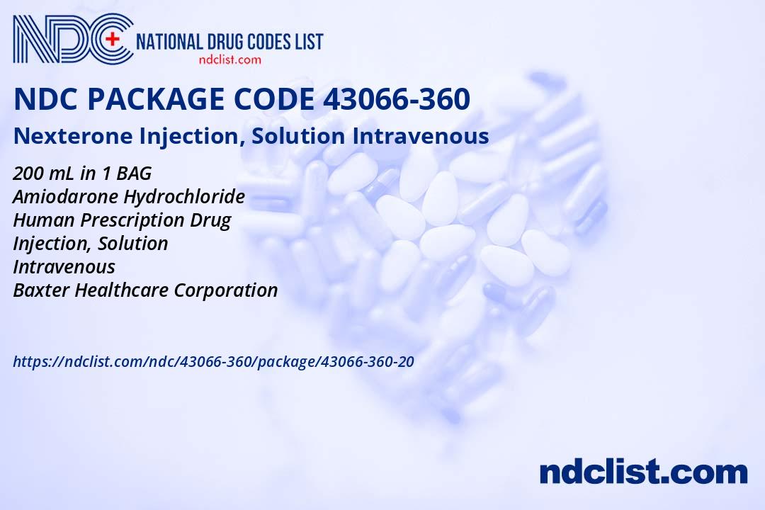 NDC Package 43066-360-20 Nexterone Injection, Solution Intravenous