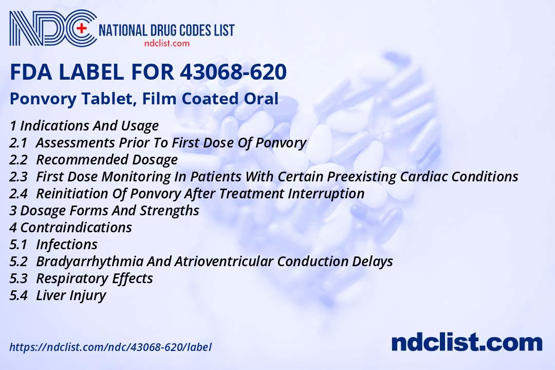 FDA Label for Ponvory Tablet, Film Coated Oral - Indications, Usage ...