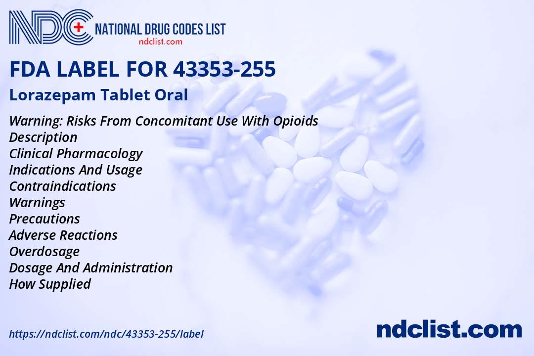FDA Label for Lorazepam Tablet Oral - Indications, Usage & Precautions