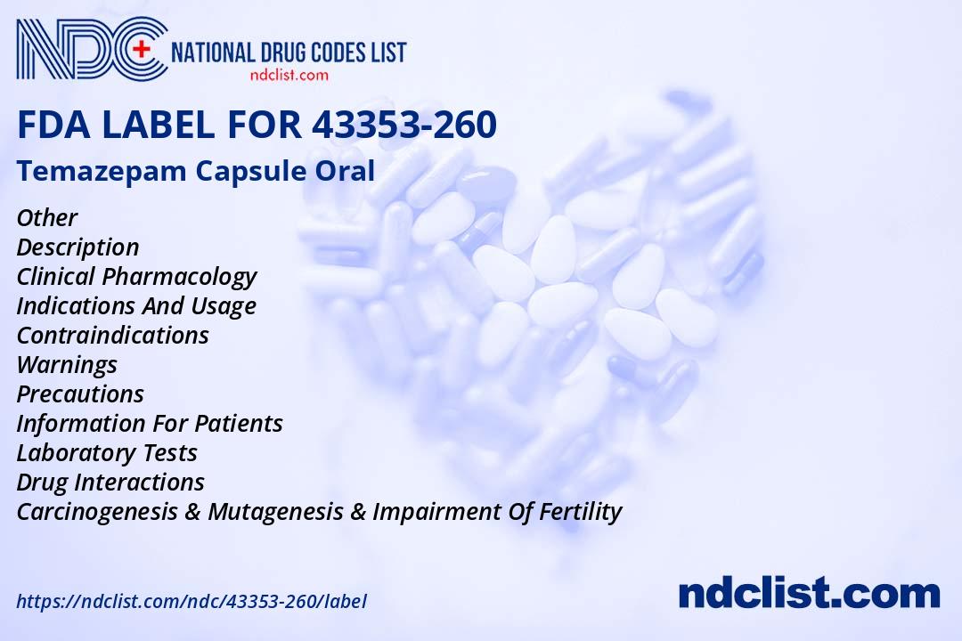 FDA Label for Temazepam Capsule Oral - Indications, Usage & Precautions