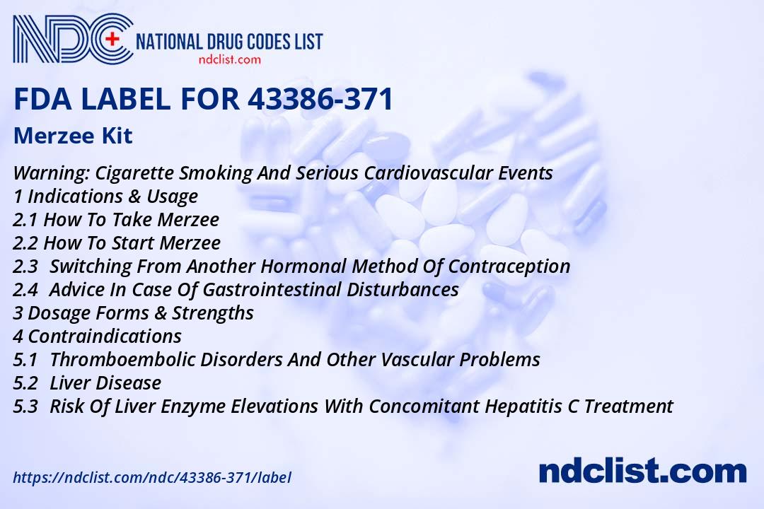 FDA Label for Merzee Kit - Indications, Usage & Precautions