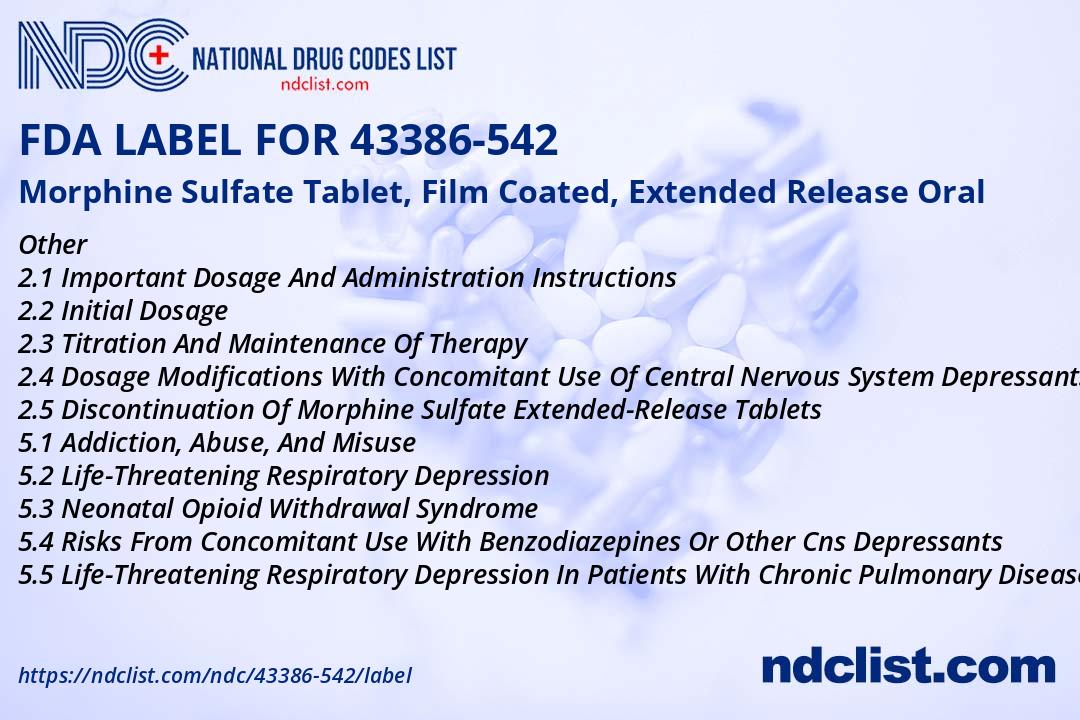 FDA Label for Morphine Sulfate Tablet, Film Coated, Extended Release ...
