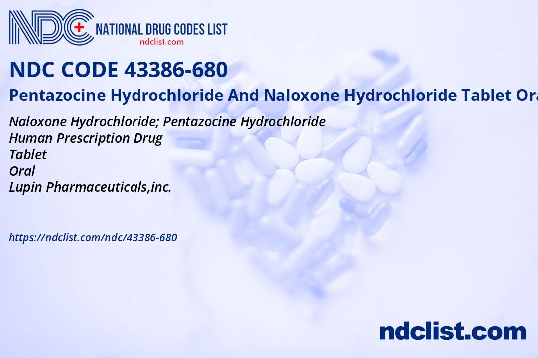 NDC 43386-680 Pentazocine Hydrochloride And Naloxone Hydrochloride ...