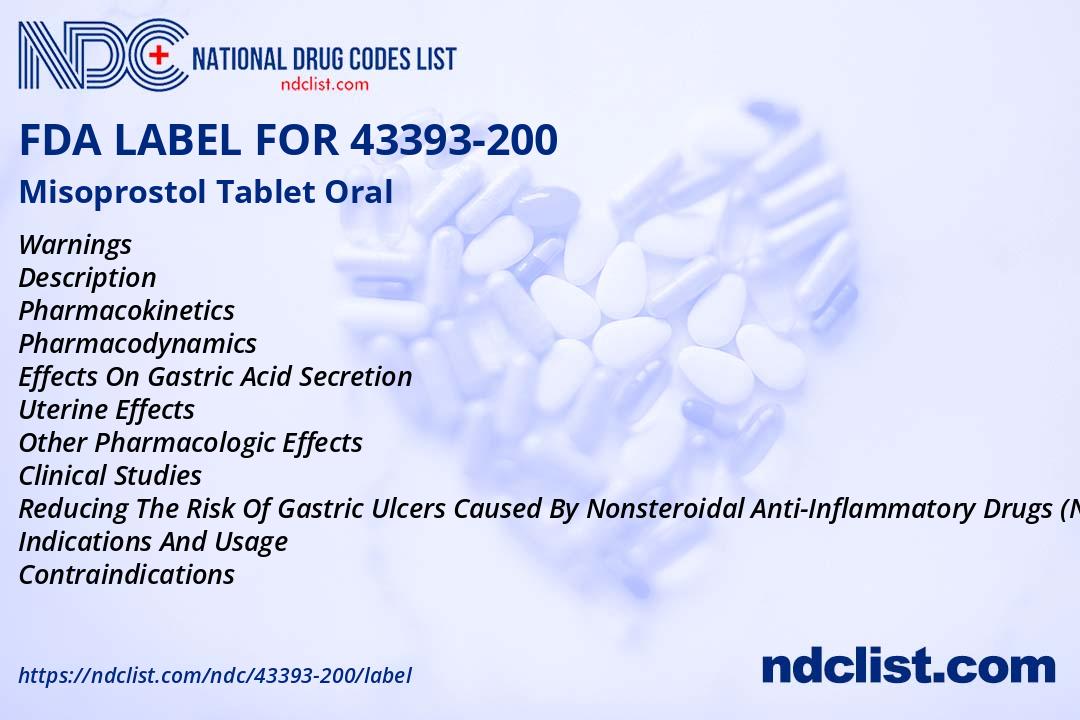 FDA Label for Misoprostol Tablet Oral - Indications, Usage & Precautions