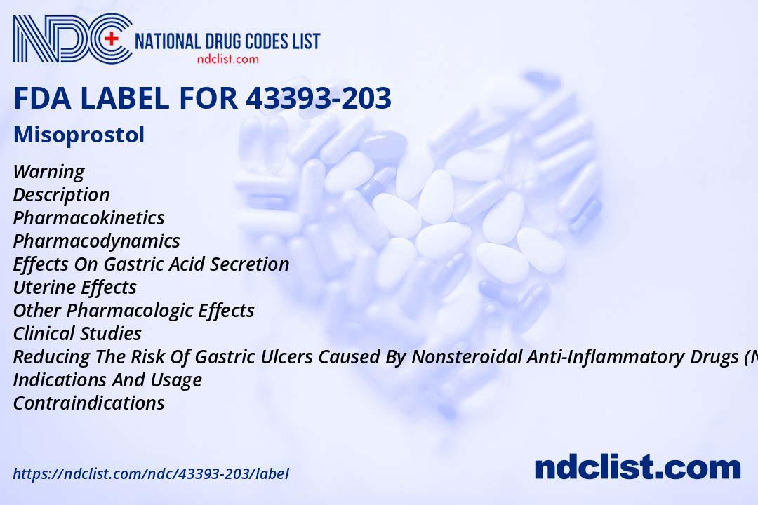 Misoprostol- FDA Label NDC43393-203