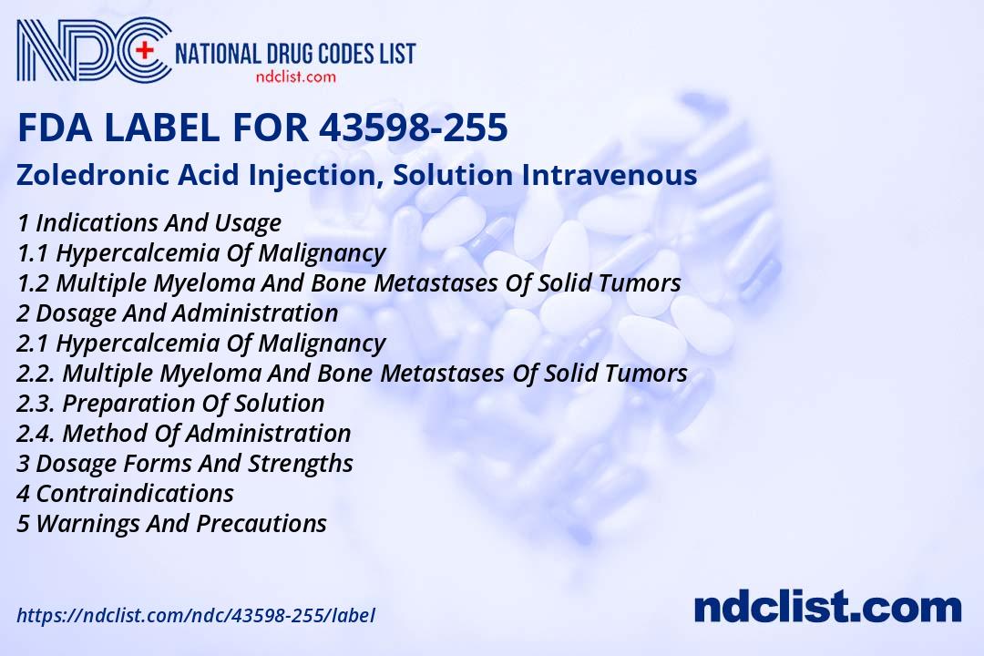 FDA Label for Zoledronic Acid Injection, Solution Intravenous ...