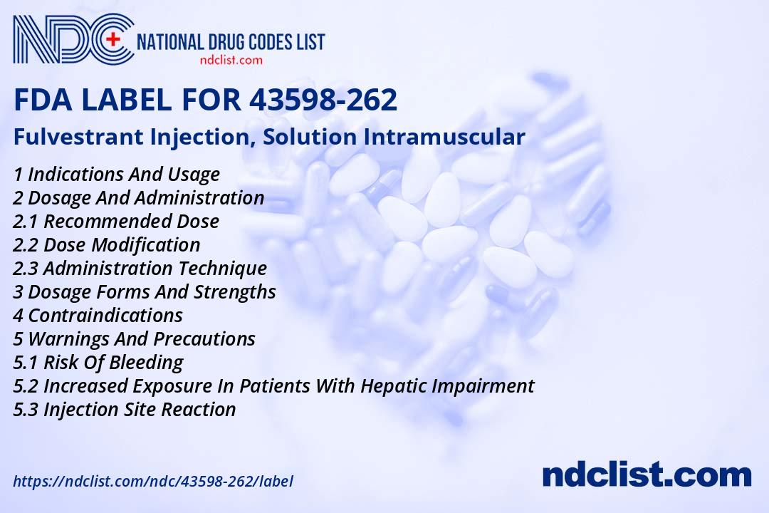 FDA Label for Fulvestrant Injection, Solution Intramuscular ...