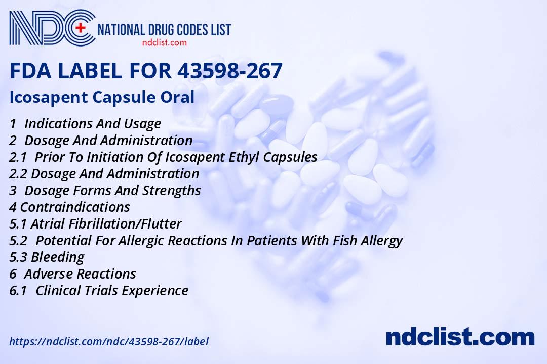 Icosapent Capsule FDA Label - NDC 43598-267