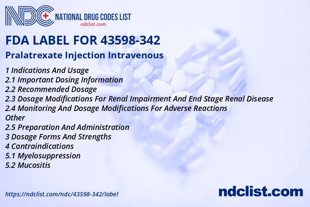 FDA Label for Pralatrexate Injection Intravenous - Indications, Usage ...