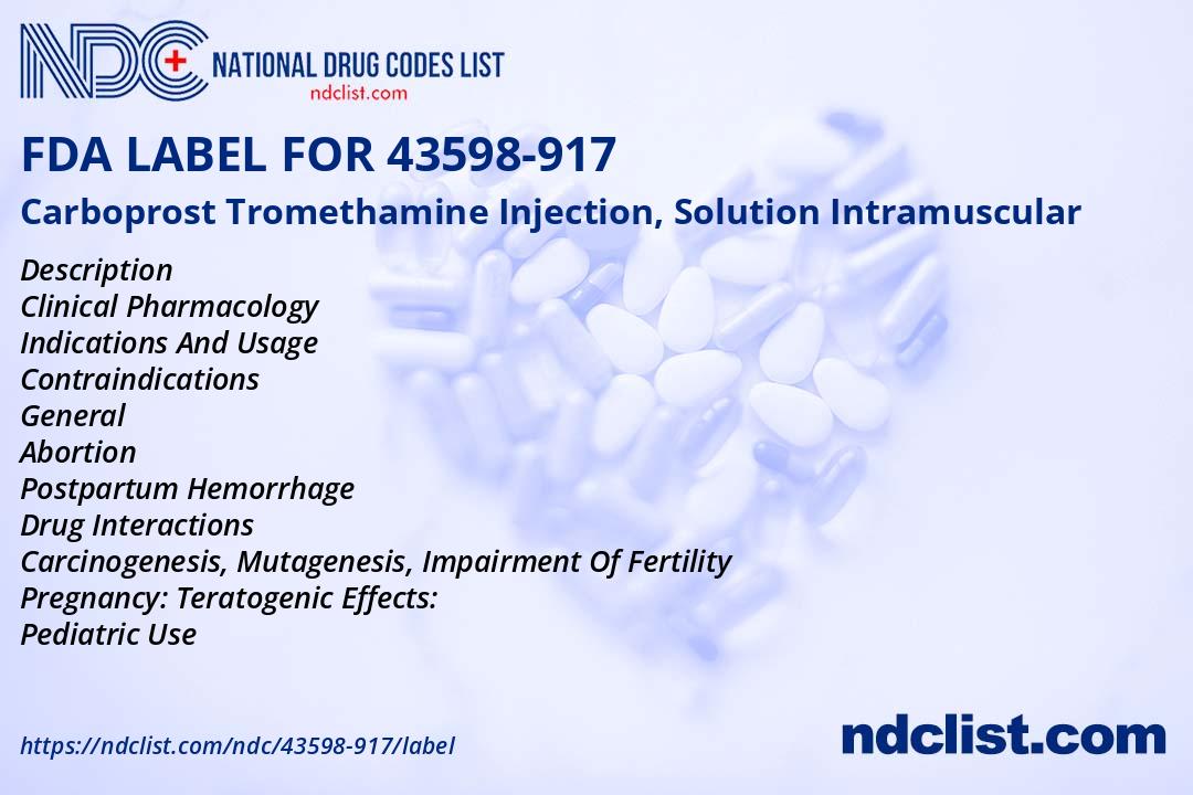 FDA Label for Carboprost Tromethamine Injection, Solution Intramuscular ...