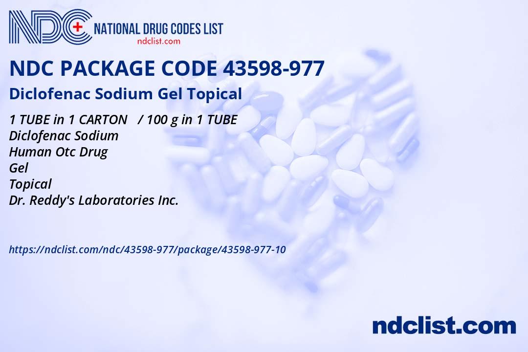 NDC Package 43598-977-10 Diclofenac Sodium Gel Topical