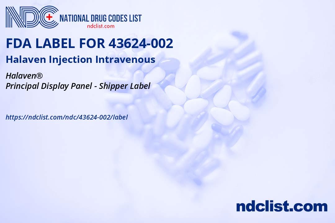 Halaven Injection FDA Label - NDC 43624-002
