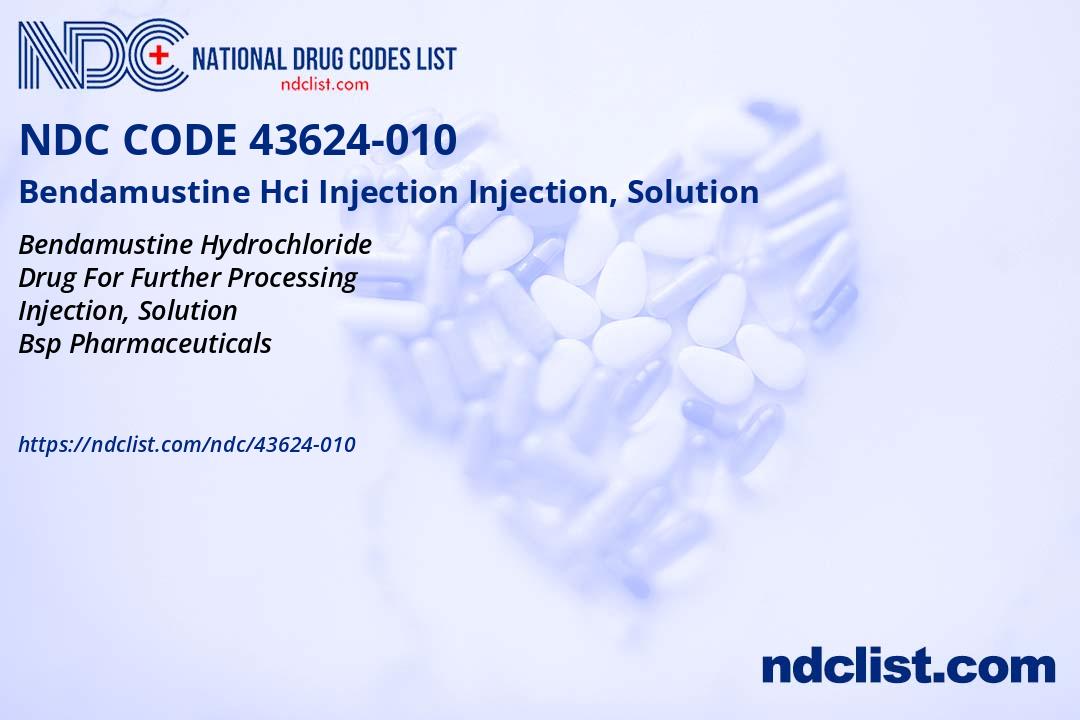 Bendamustine Hci Injection Injection, Solution- NDC43624-010