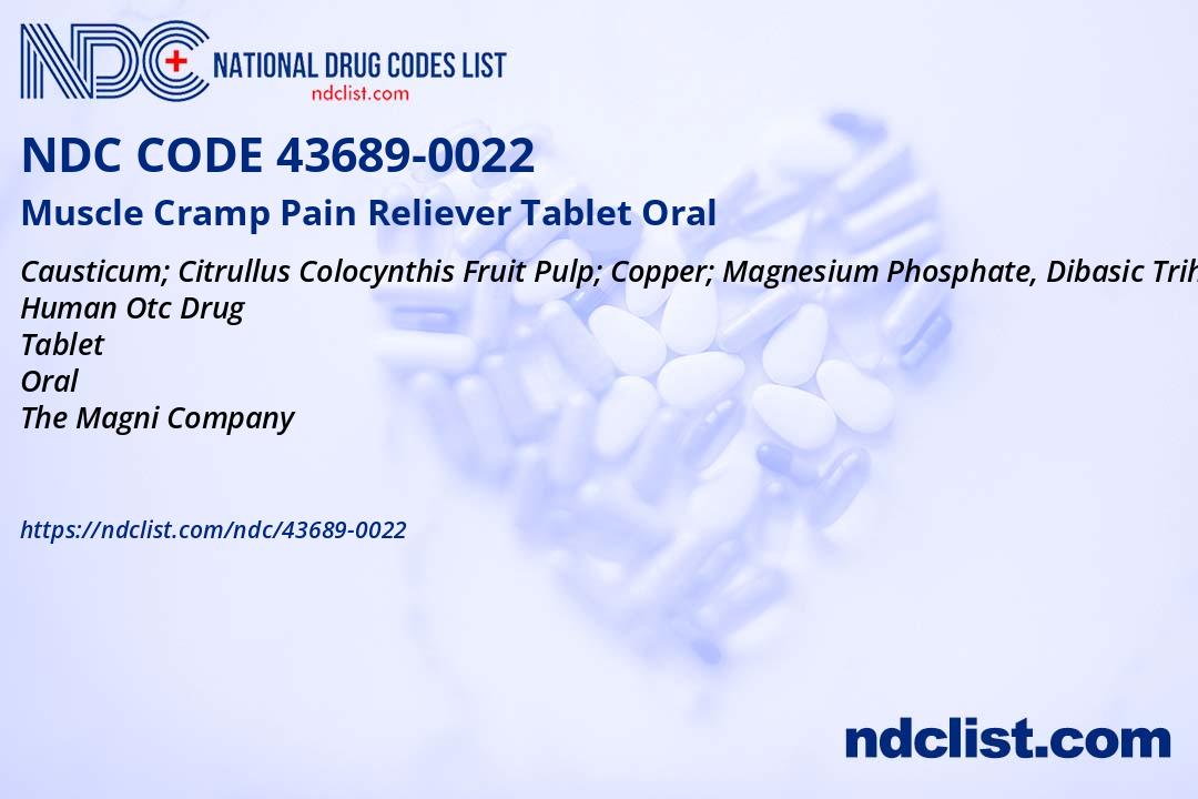Muscle Cramp Pain Reliever Tablet- NDC43689-0022