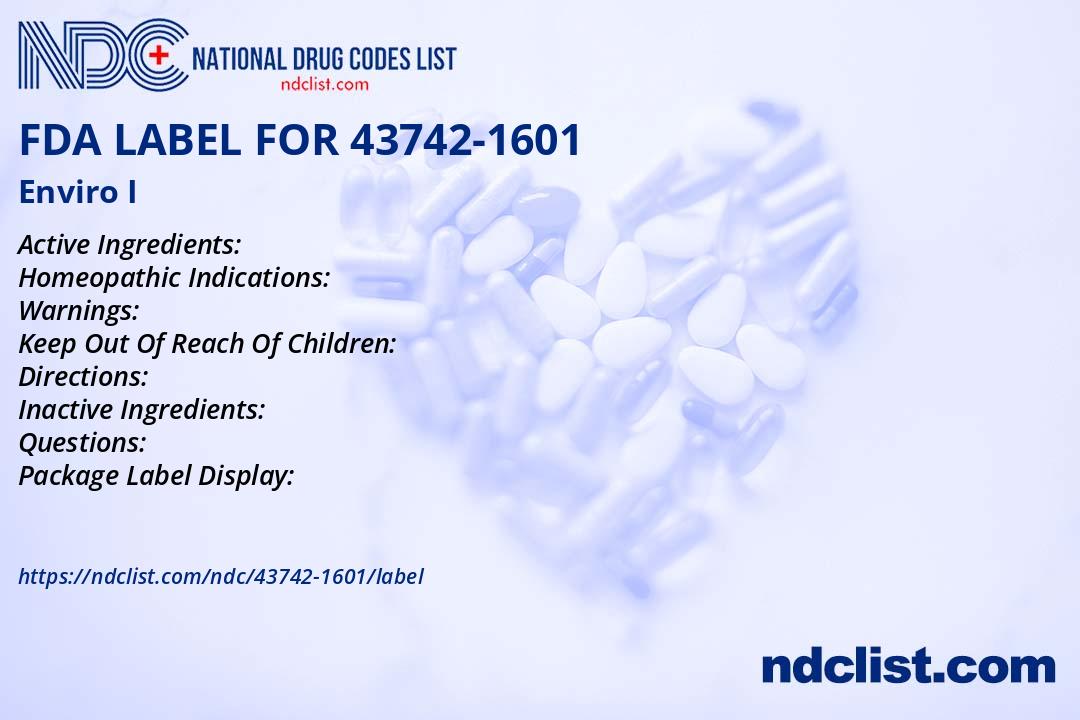 FDA Label for Enviro I - Indications, Usage & Precautions